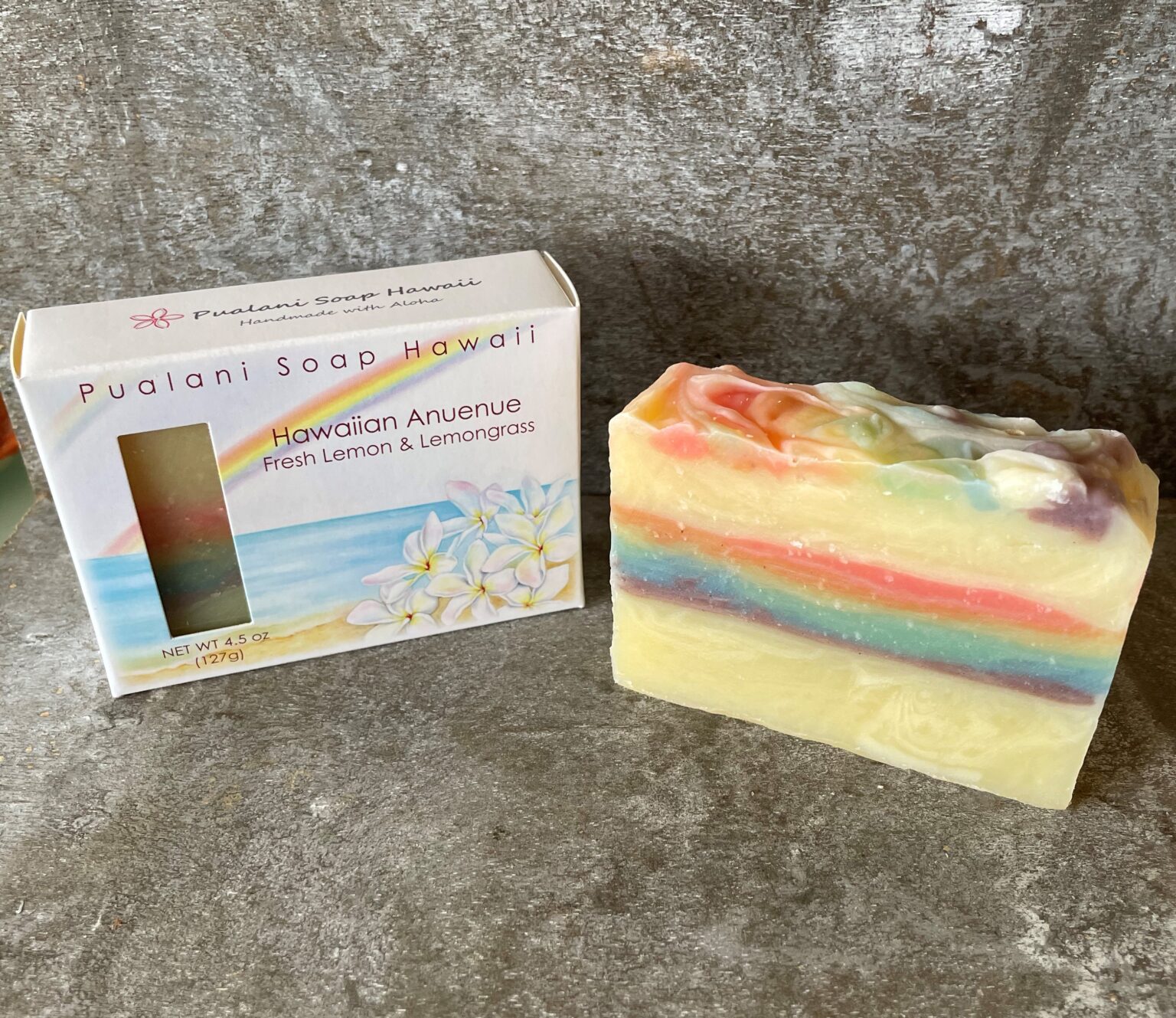 Hawaiian Anuenue Rainbow Bar Fresh Lemongrass And Lemon 45oz Pualani Soap Hawaii